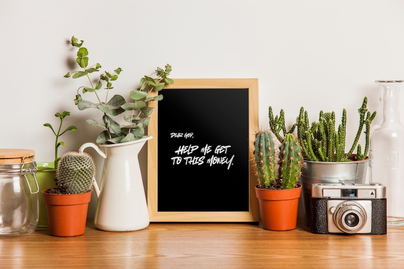 Dear God, Help Me Get to This Money Printable | Prayer Wall Art ...