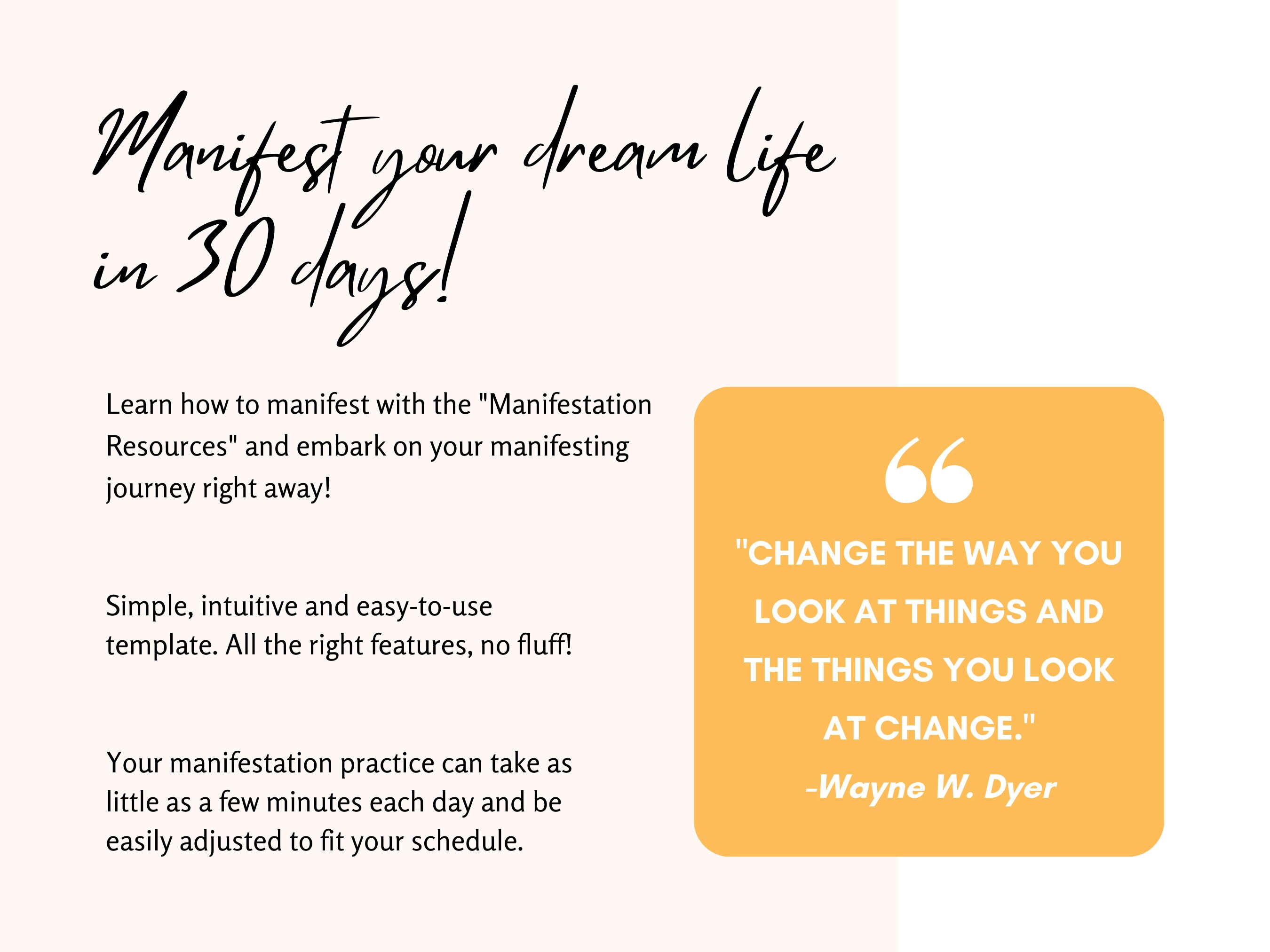 30 Day Challenge Manifestation Notion Template Manifestation Digital ...