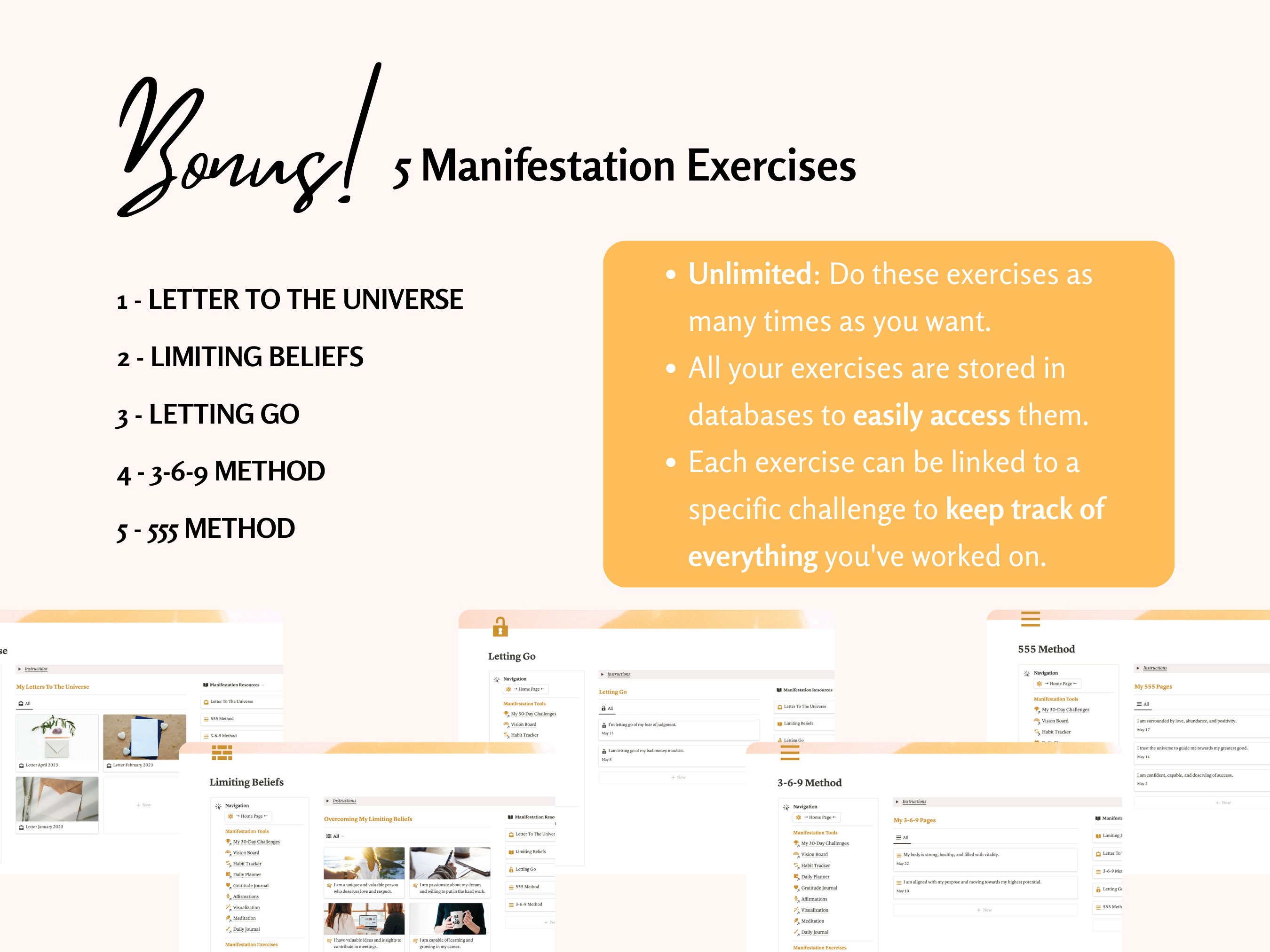 30 Day Challenge Manifestation Notion Template Manifestation Digital ...