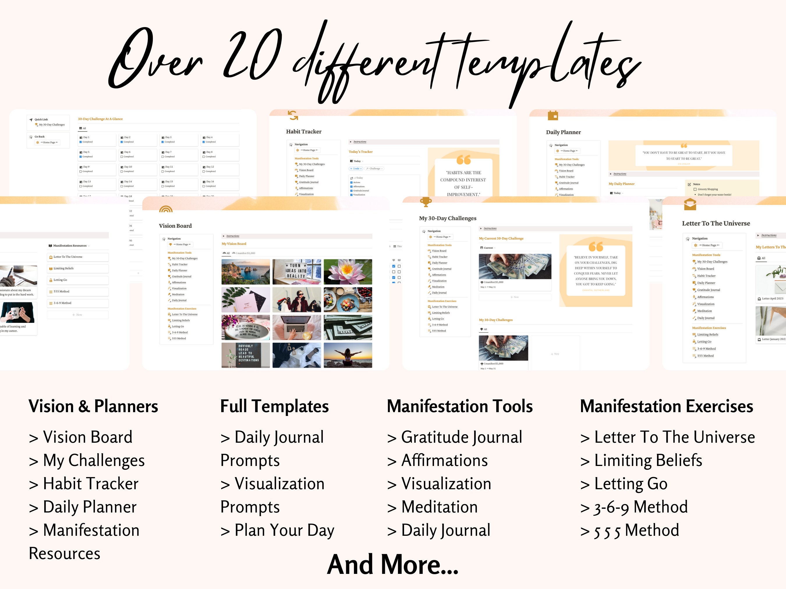 Law of Attraction 30 Day Challenge Notion Template Law of Attraction ...