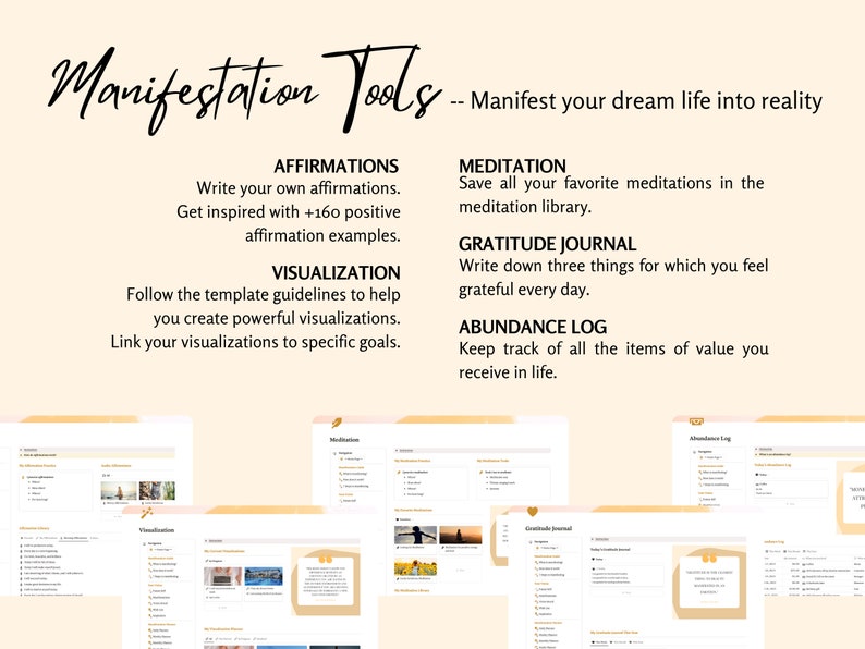 Manifest Planner Notion Manifestation Journal Digital Undated Spiritual ...