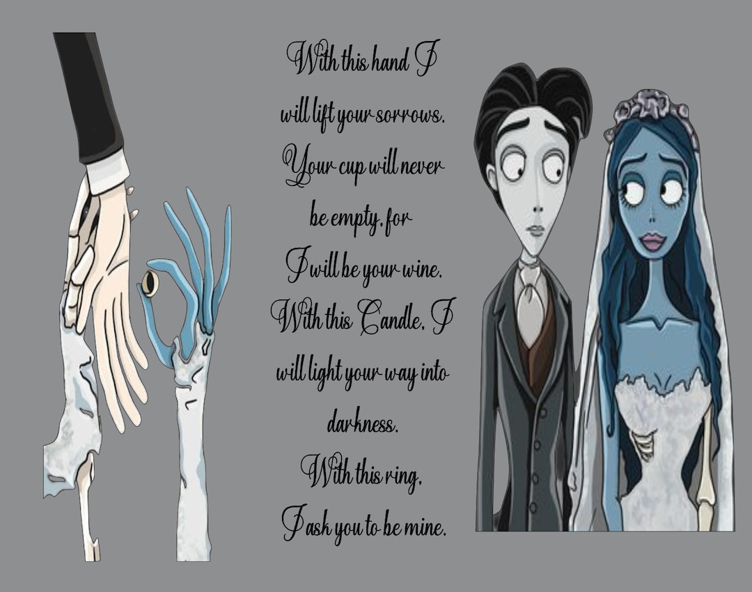Corpse Bride Vows Tumbler Wrap Digital File (Instant Download) - Etsy