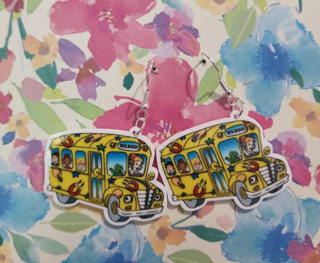 Magic School Bus Earrings: Kid's Book Earring Teacher Earrings - Etsy