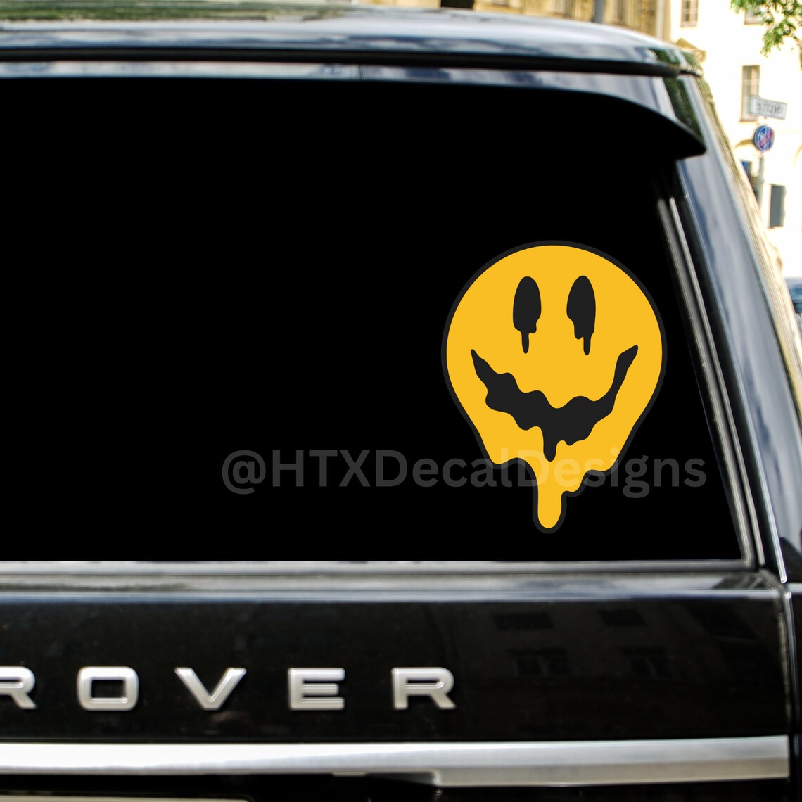 Droopy Smiling Face Layered Car Decal Halloween Decal Custom Car Decal ...