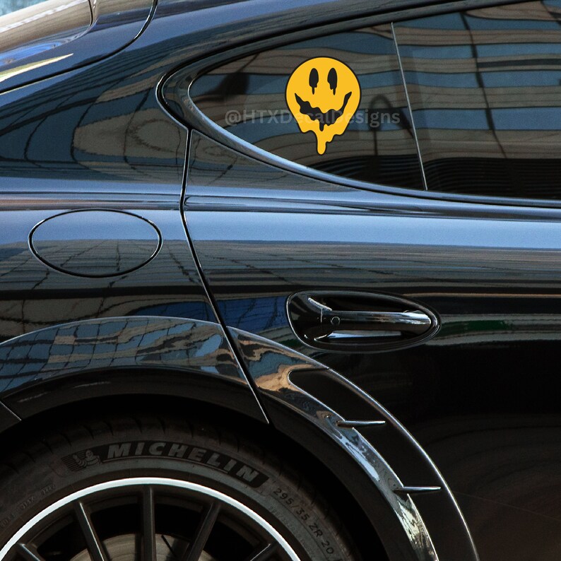 Droopy Smiling Face Layered Car Decal Halloween Decal Custom Car Decal ...