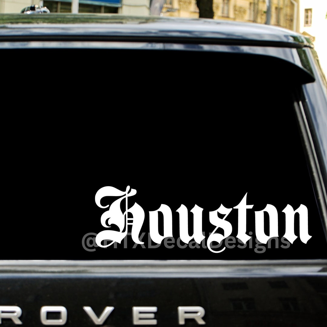 Old English Houston Car Decal Houston Car Decal H-town - Etsy