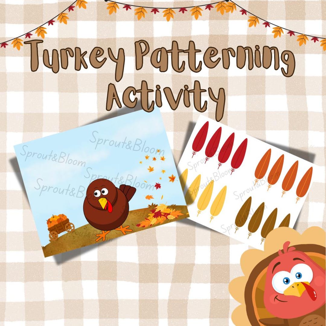 Turkey Feather Patterning Activity for Preschool & Pre-k | Seasonal ...
