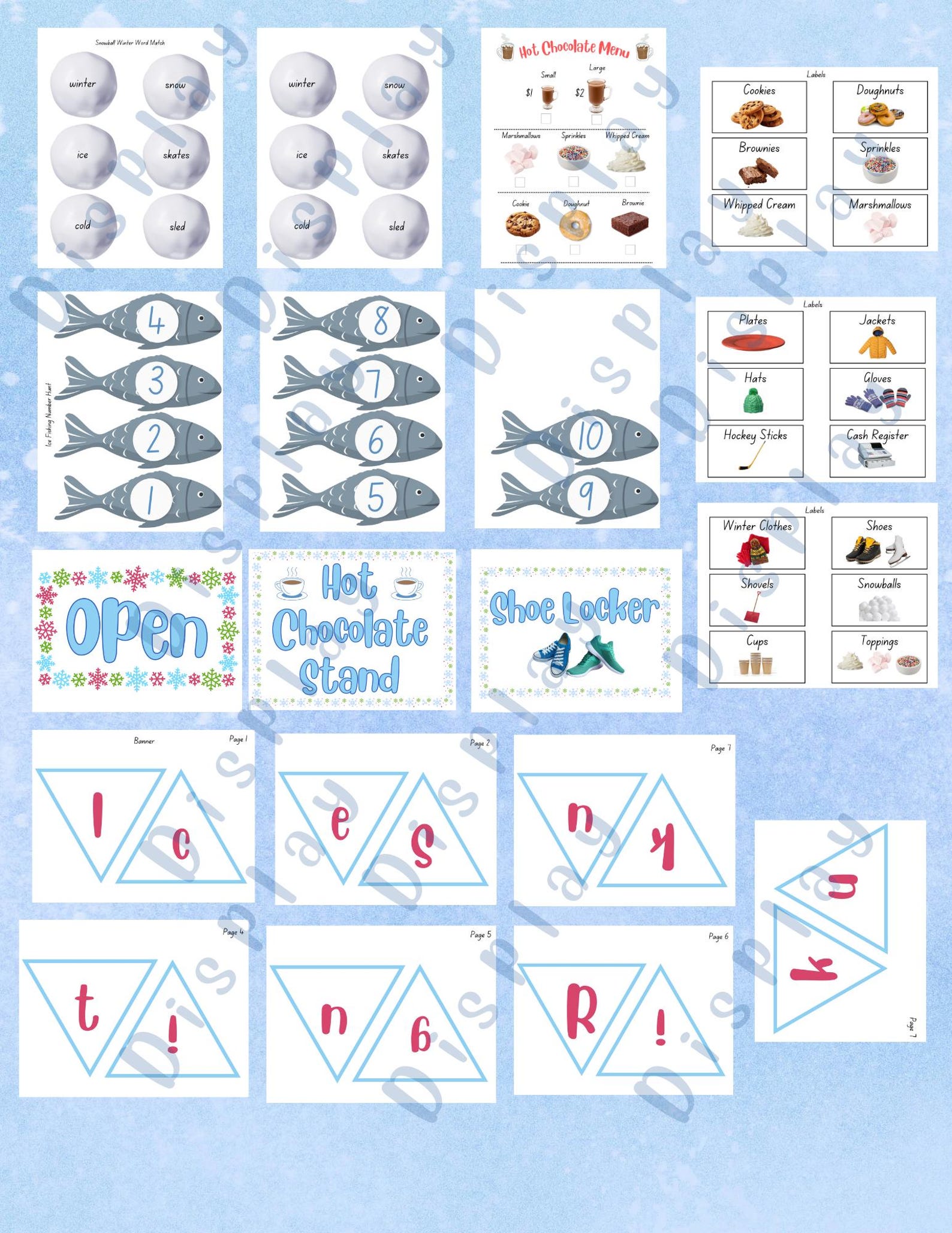 Ice Skating Rink Dramatic Play Kit - Winter Wonderland Theme Pre-k ...