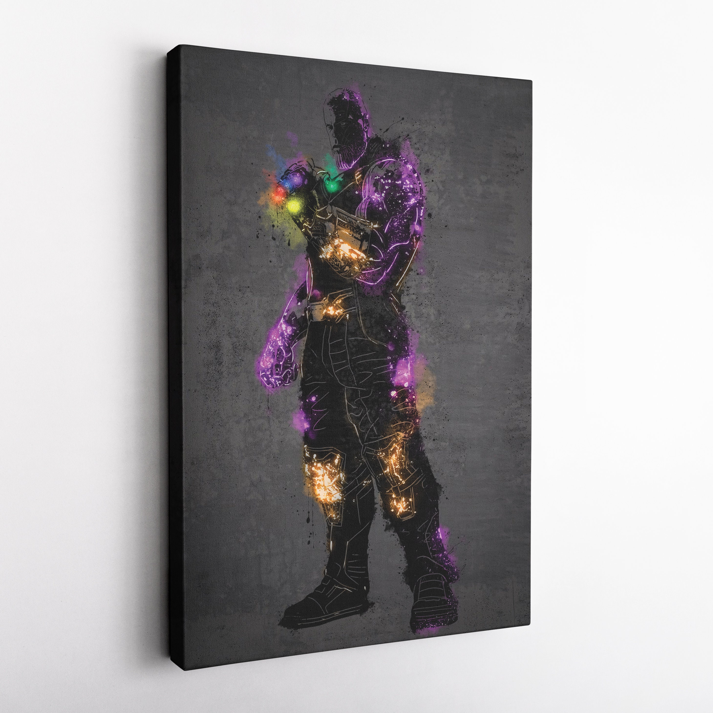 Thanos Poster Neon Splash Marvel Comics Framed Canvas Wall Art - Etsy ...