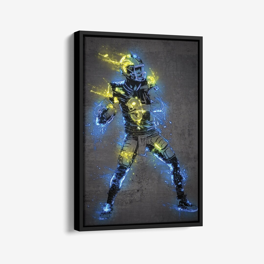 Matthew Stafford Poster Neon Splash Los Angeles Rams NFL Framed Canvas ...