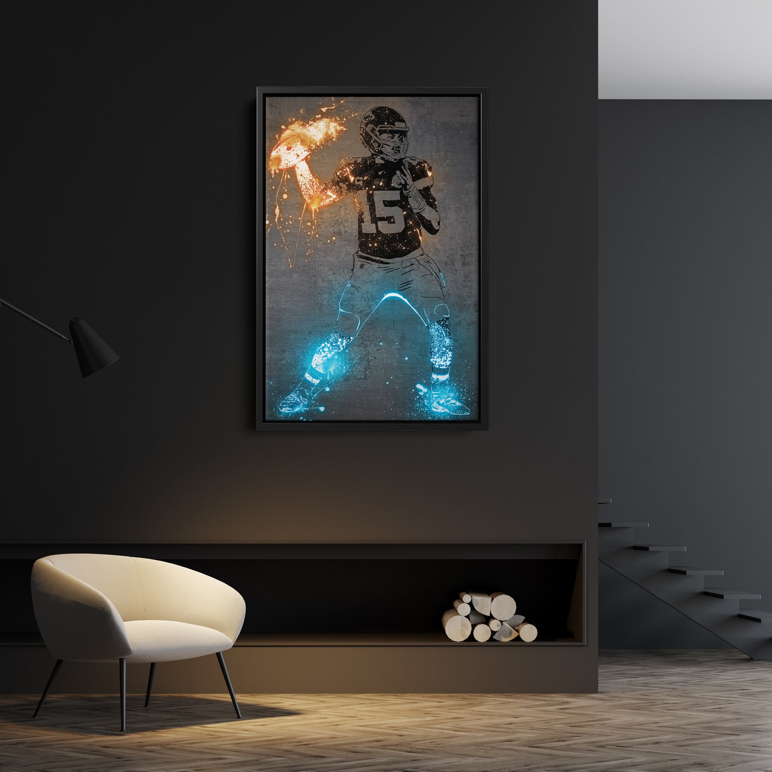 Patrick Mahomes Poster Neon Splash Kansas City Chiefs NFL - Etsy