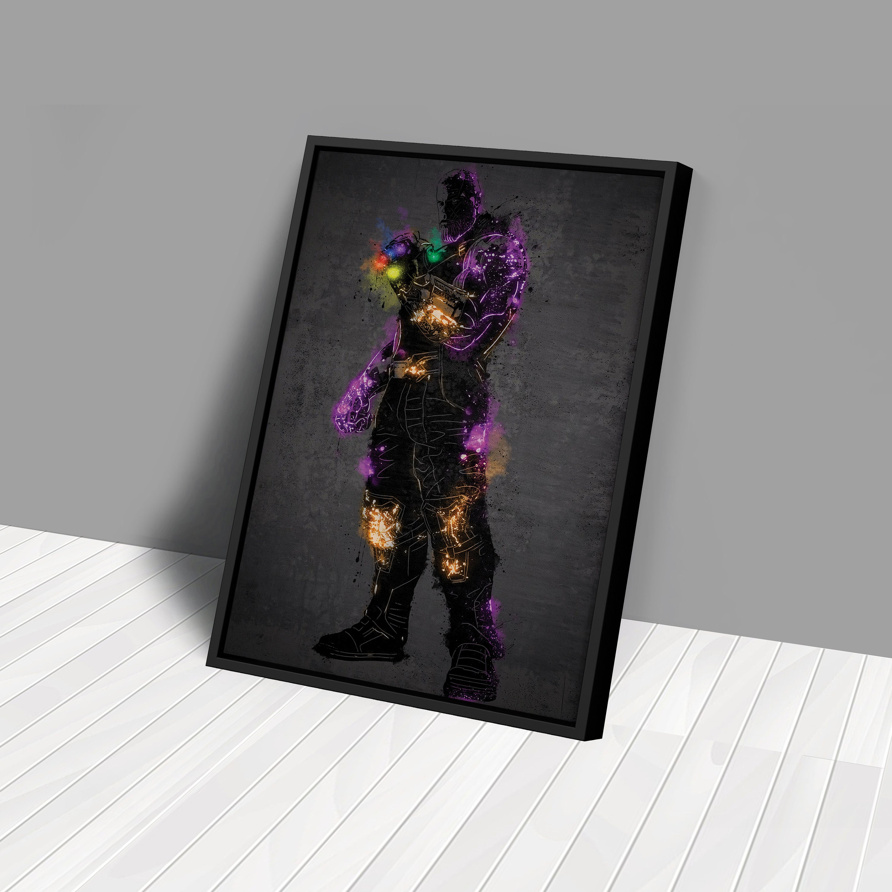Thanos Poster Neon Splash Marvel Comics Framed Canvas Wall Art - Etsy ...