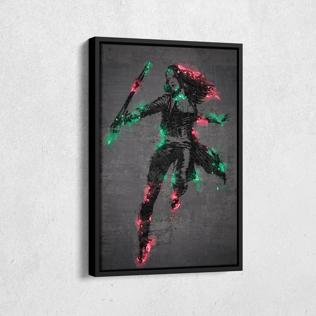 Gamora Poster Neon Splash Marvel Comics Framed Canvas Wall Art - Etsy