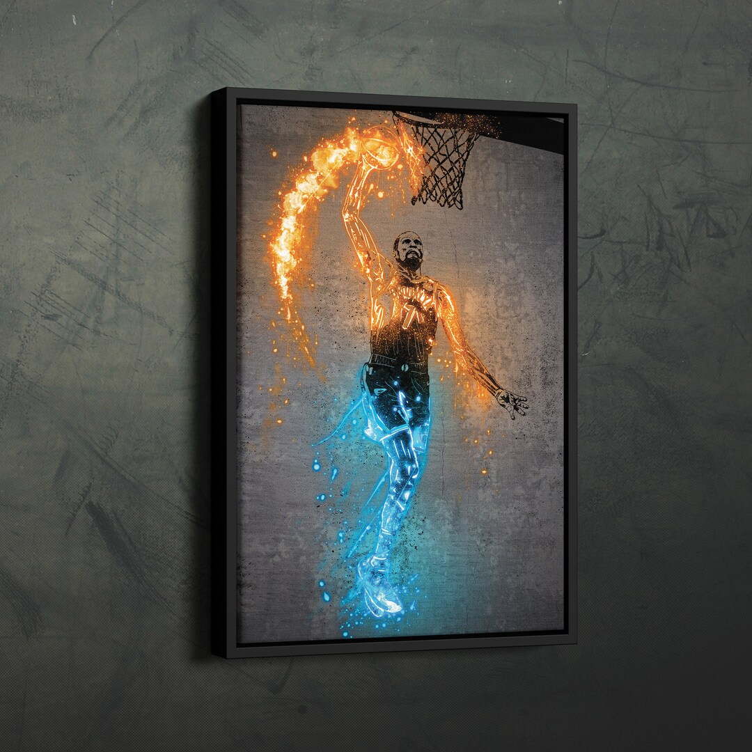 Kevin Durant Poster Neon Splash Dunk Brooklyn Nets NBA Framed - Etsy