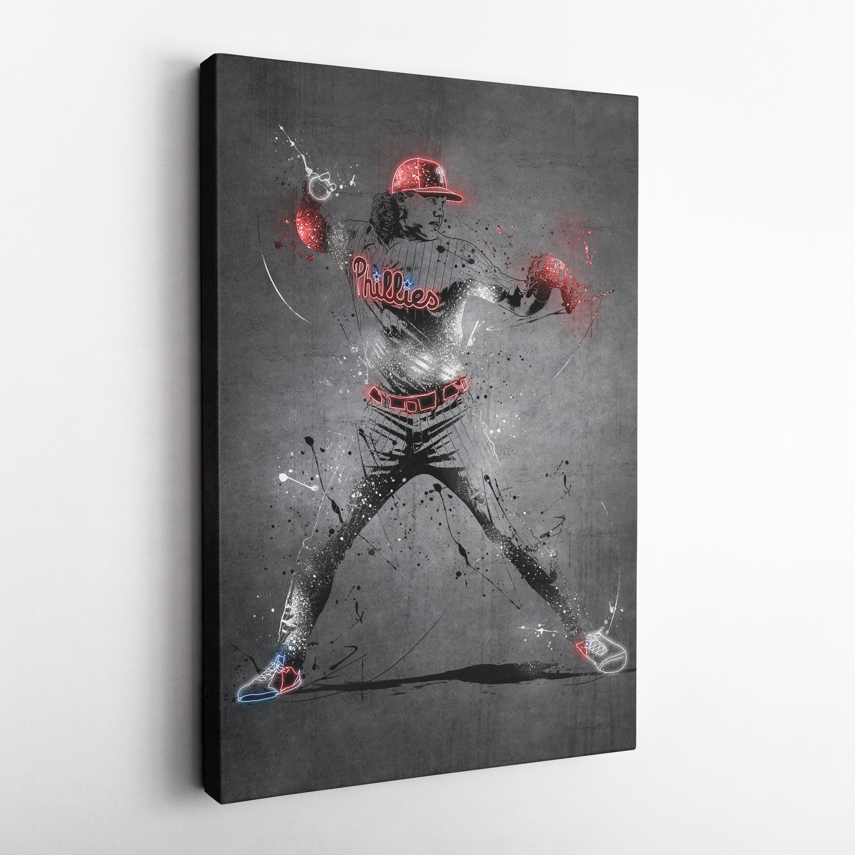 Alec Bohm Poster Neon Splash Philadelphia Phillies MLB Framed Canvas ...