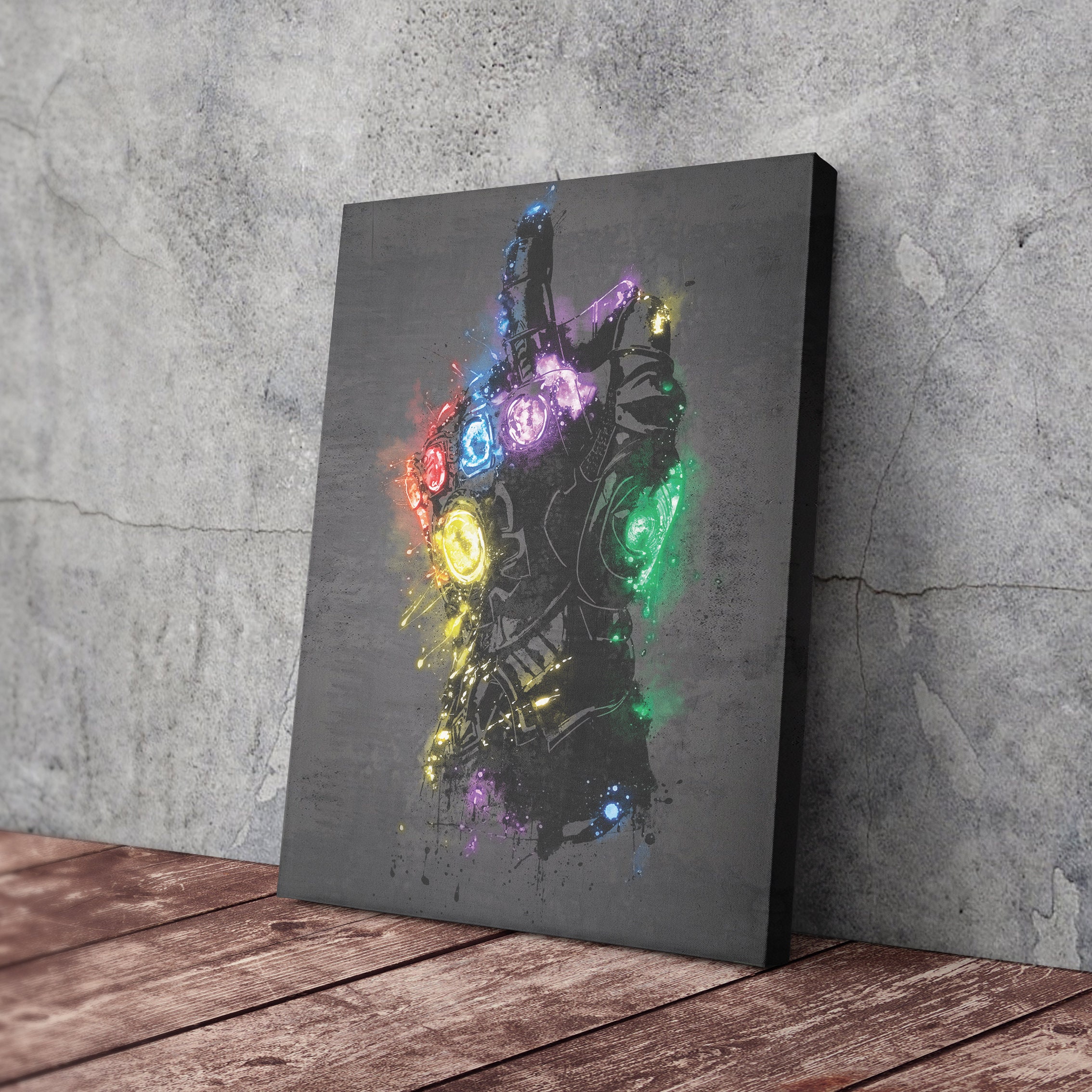 Infinity Gauntlet Poster Neon Splash Marvel Comics Framed Canvas Wall ...