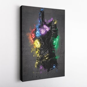 Infinity Gauntlet Poster Neon Splash Marvel Comics Framed Canvas Wall ...