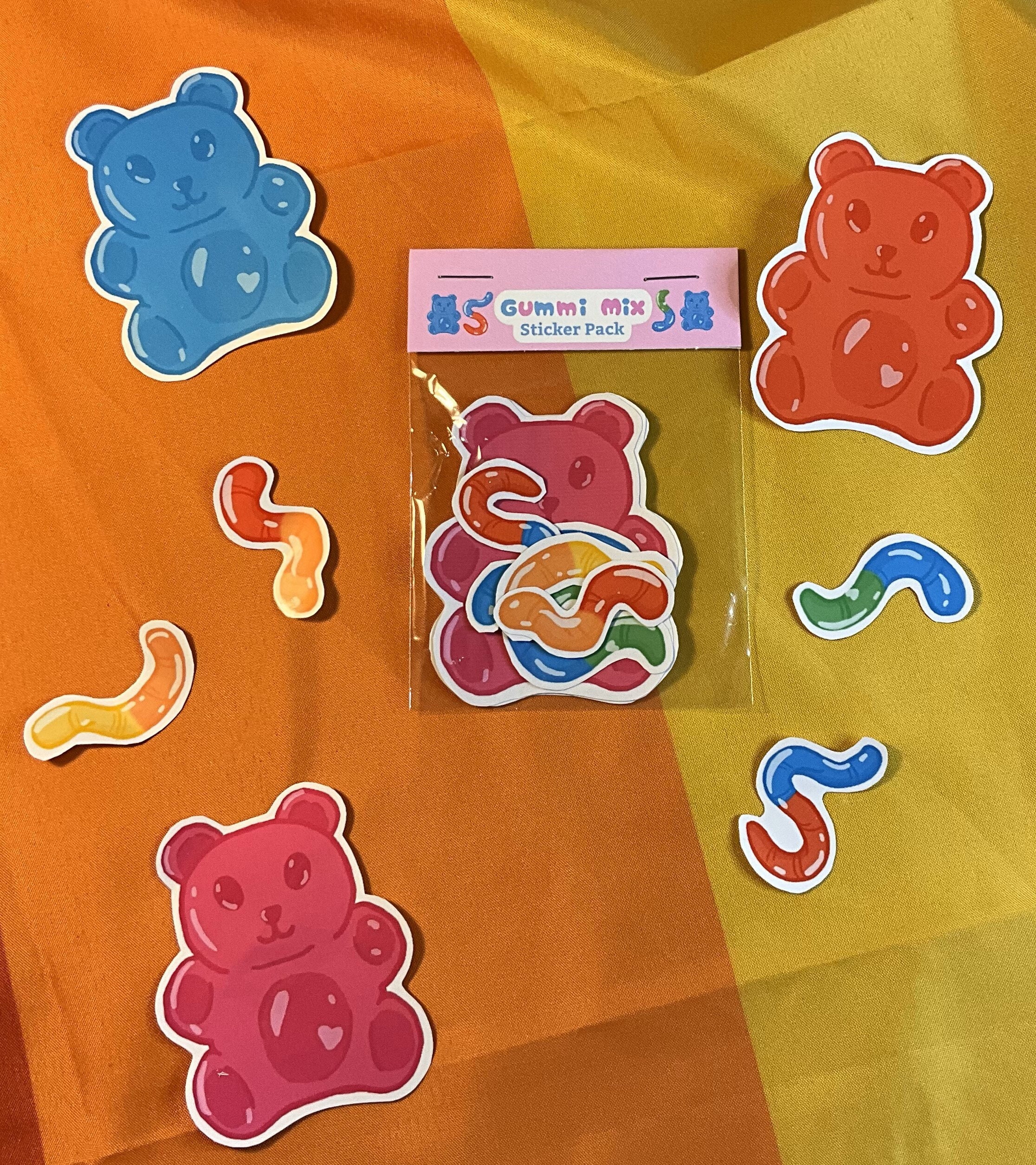 Gummi Worm - Gummi Bear Sticker Pack - Etsy