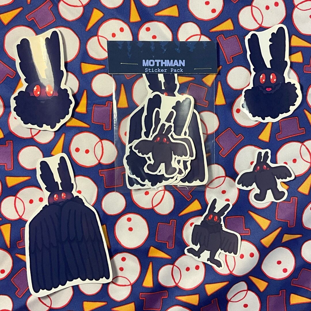 Mothman Sticker Pack - Reg and Deluxe - Mothman Stickers - Etsy