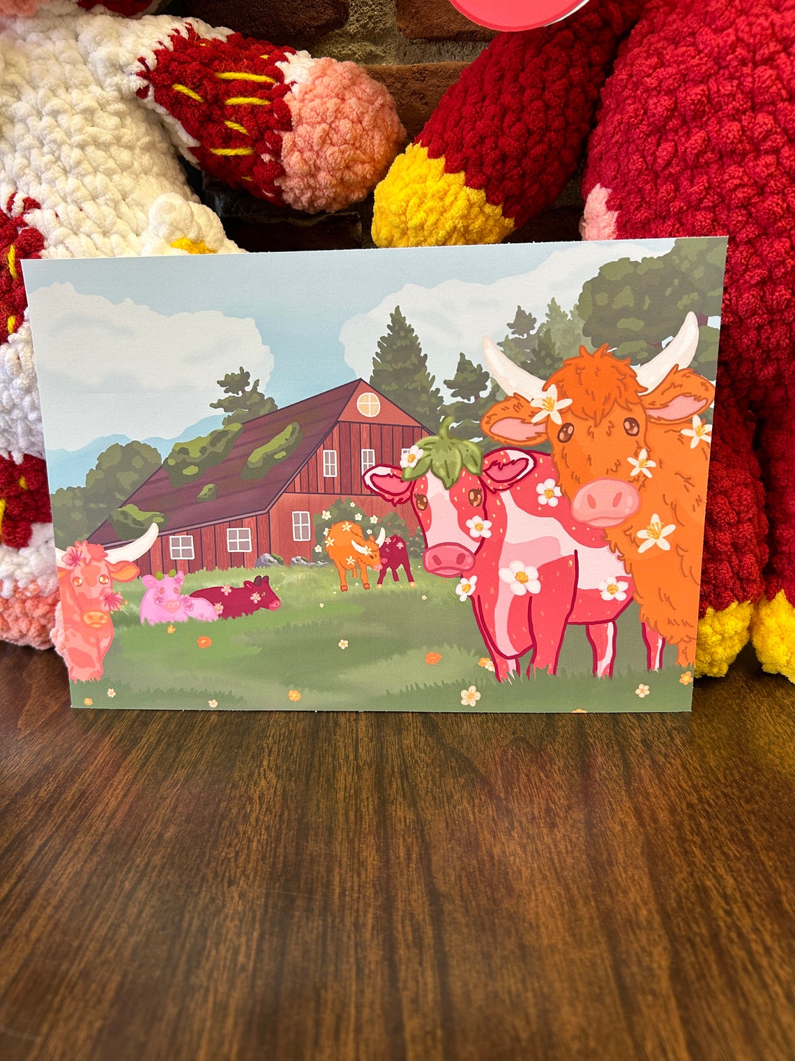 Cottagecore Fruit Cow Print: Blossom Cows Art - Etsy