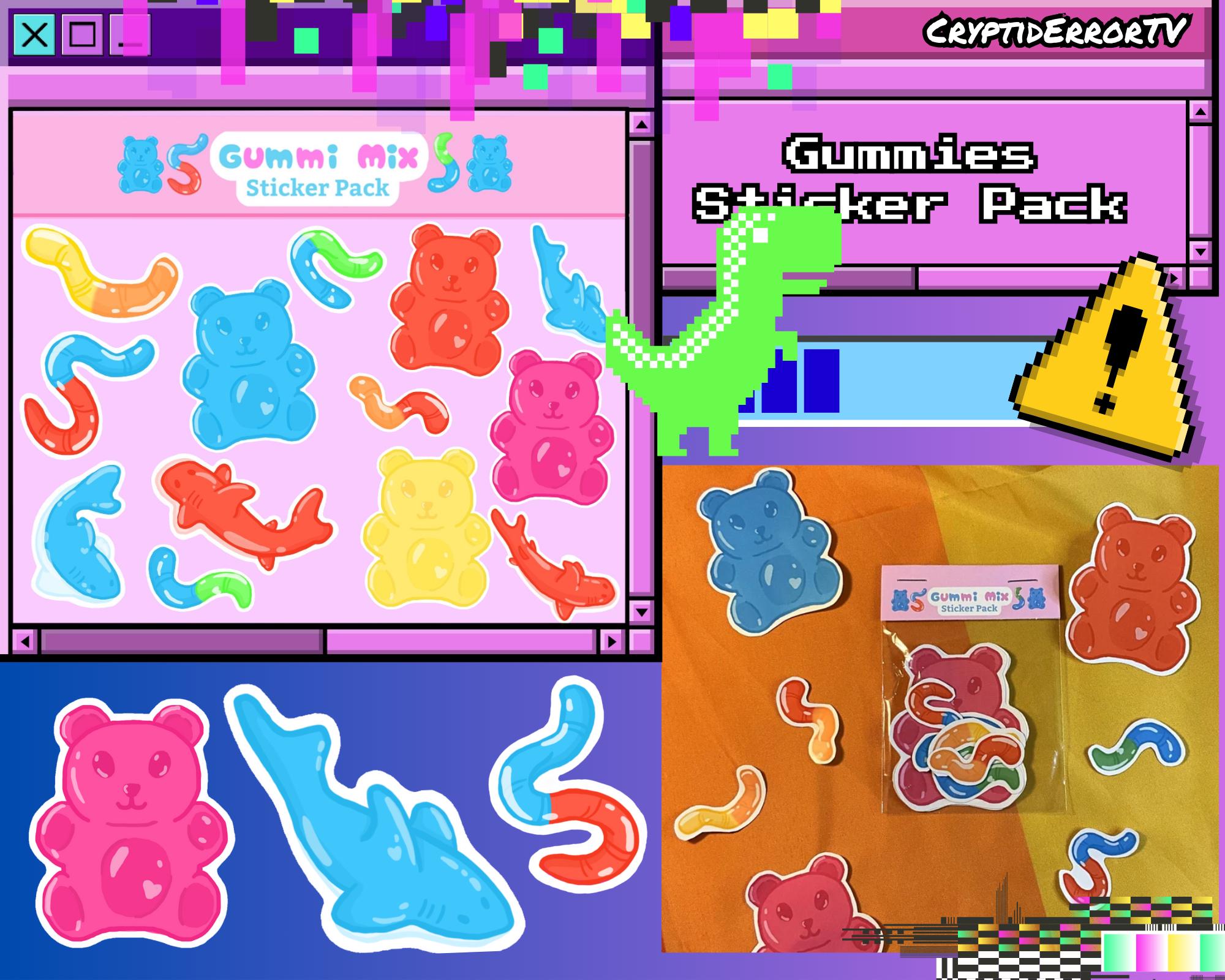 Gummi Worm - Gummi Bear Sticker Pack - Etsy