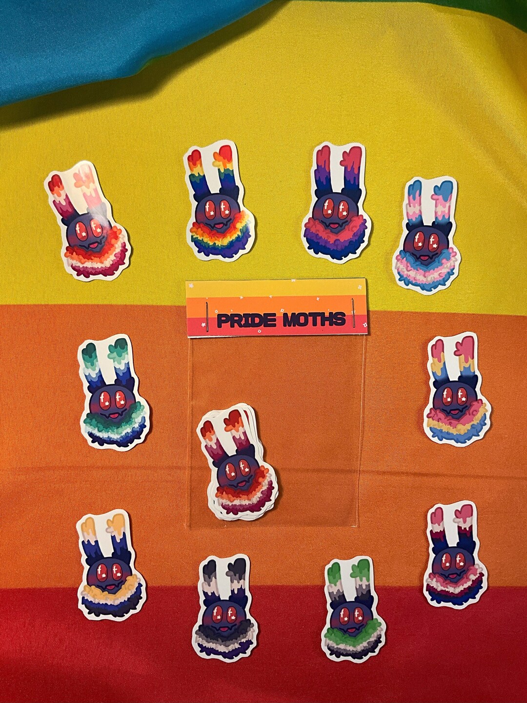 Pride Moths Sticker Pack Pride Flag Mothmen LGBTQ Lesbian Gay Bi Trans ...