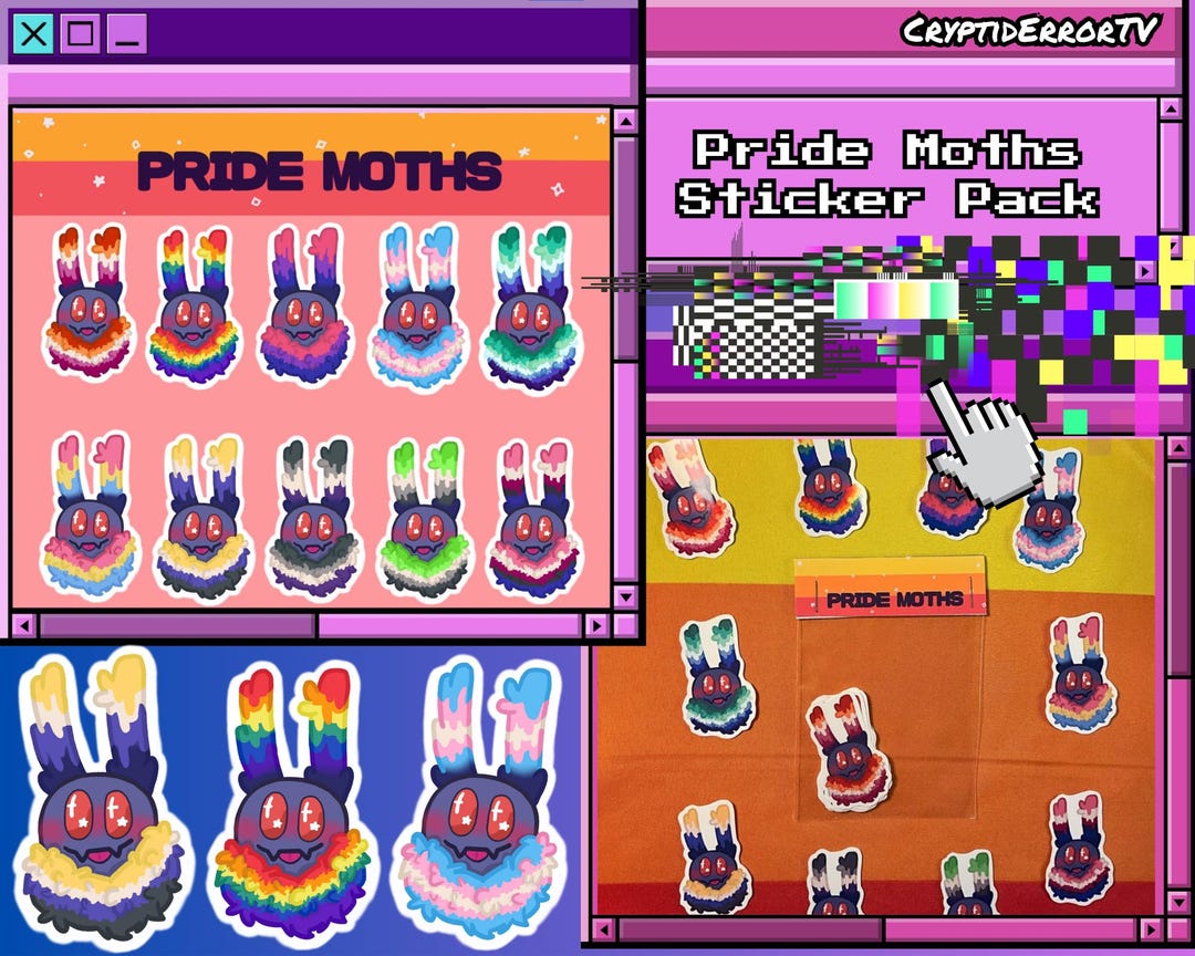 Pride Mothman Sticker Pack: LGBTQ+ Pride Flags, Handmade Stickers - Etsy