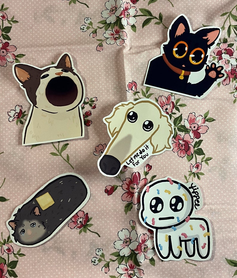 Meme Stickers Pop Cat Autism Creature Dabloon Cat Sad - Etsy