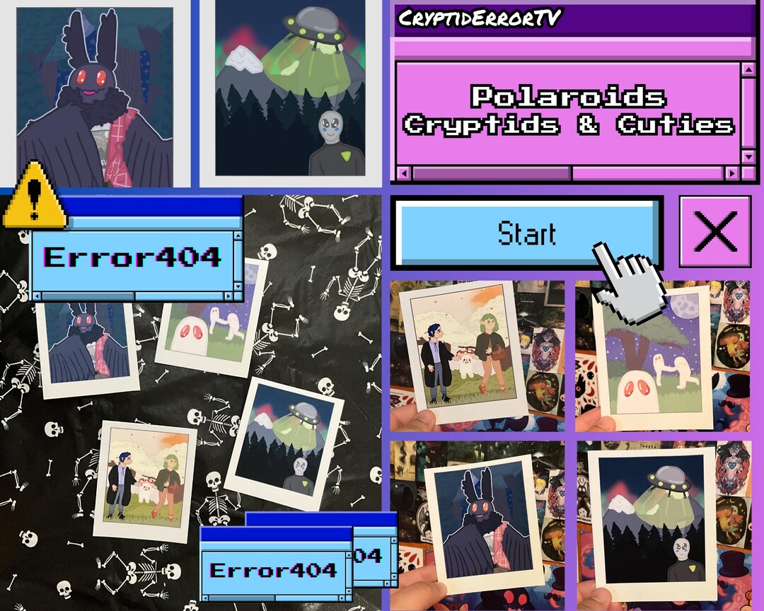 Cryptid Polaroids - Grey Alien and UFO - Fresno Nightcrawlers - Mothman ...