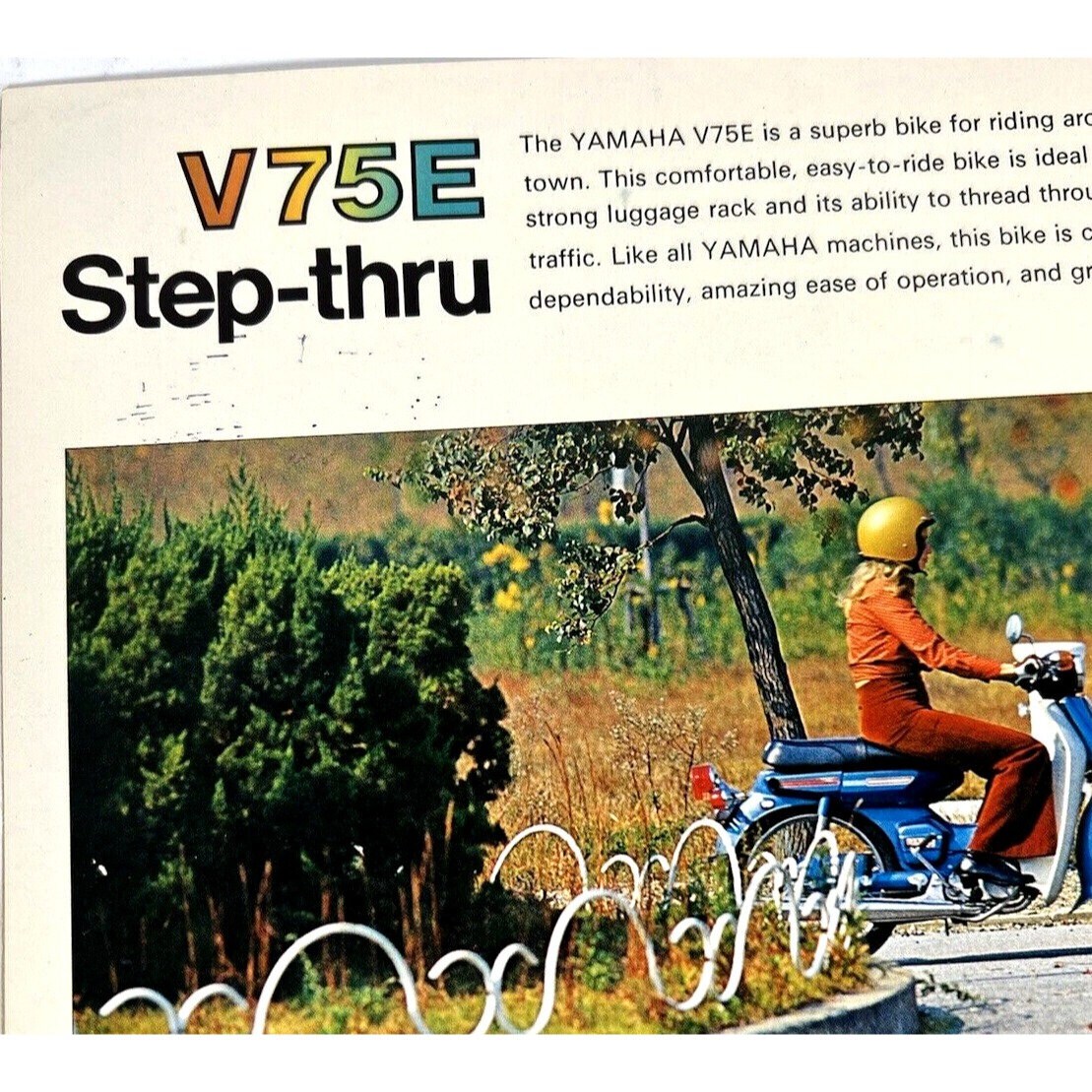 Vintage Yamaha V75E Step-thru Motorcycle Dealer Brochure 4 Page Folder - Etsy