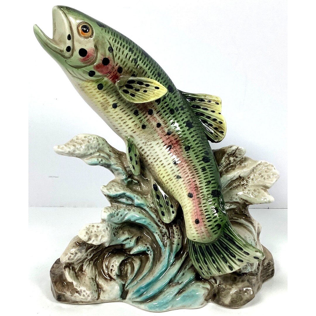 Vintage Enesco Ceramic Jumping Trout Fish Figurine Made in - Etsy