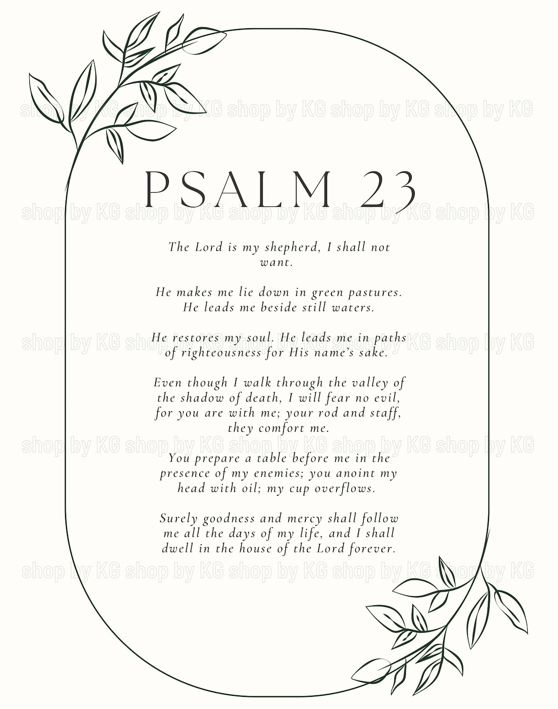 Psalm 23 Digital Print - Etsy