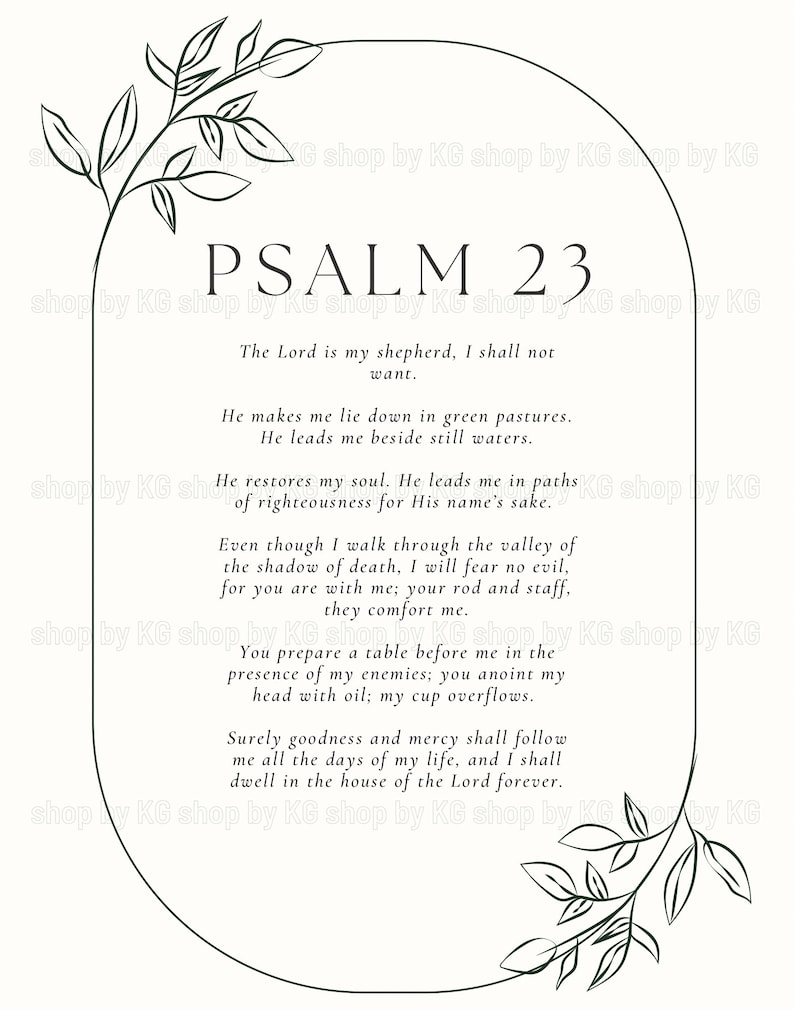 Psalm 23 Digital Print - Etsy