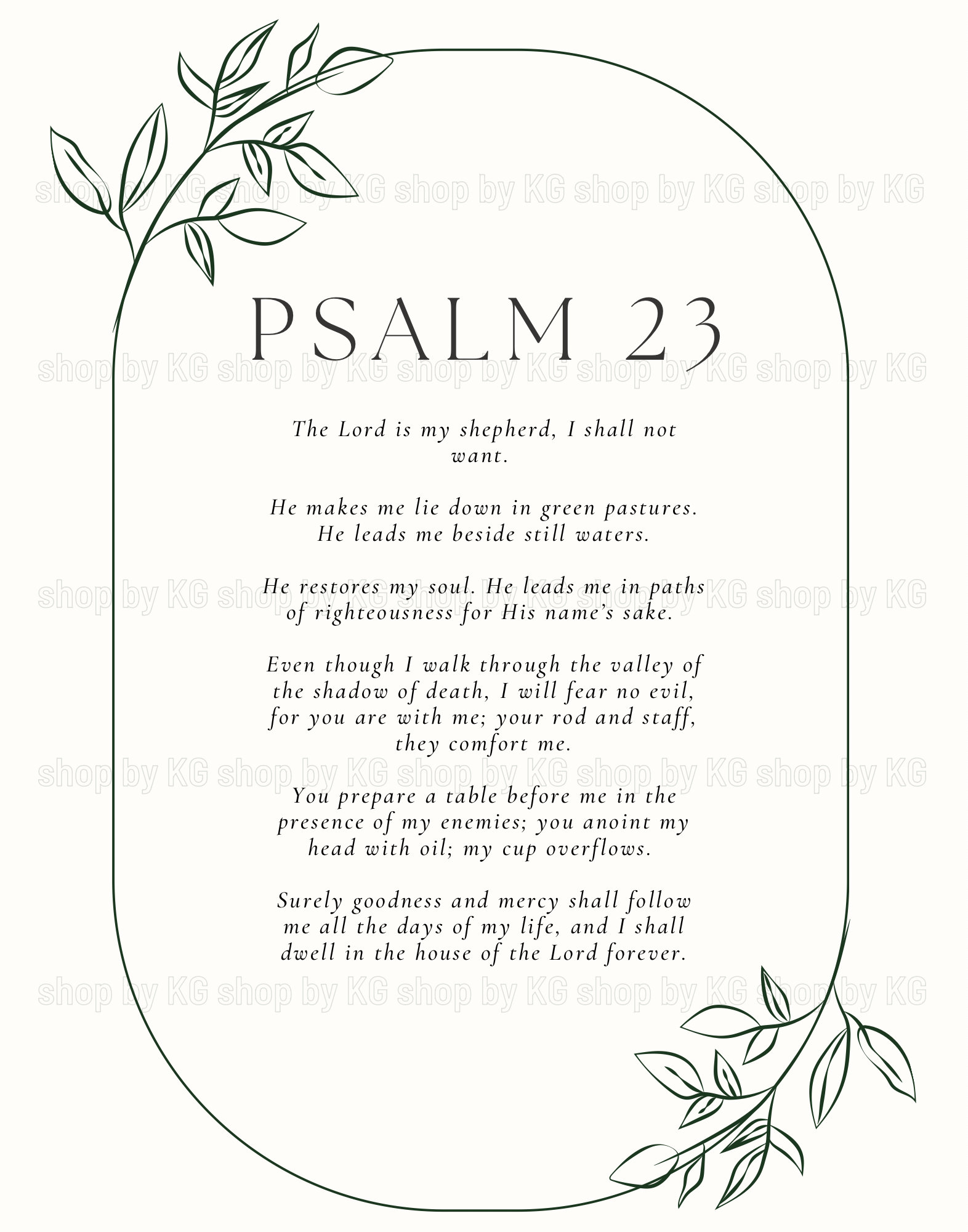 Psalm 23 Digital Print - Etsy