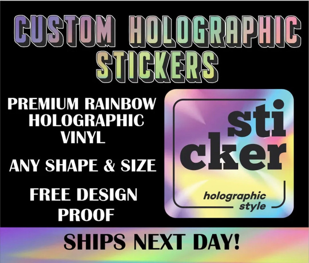Custom Holographic Stickers Die Cut Stickers Waterproof Vinyl Free ...
