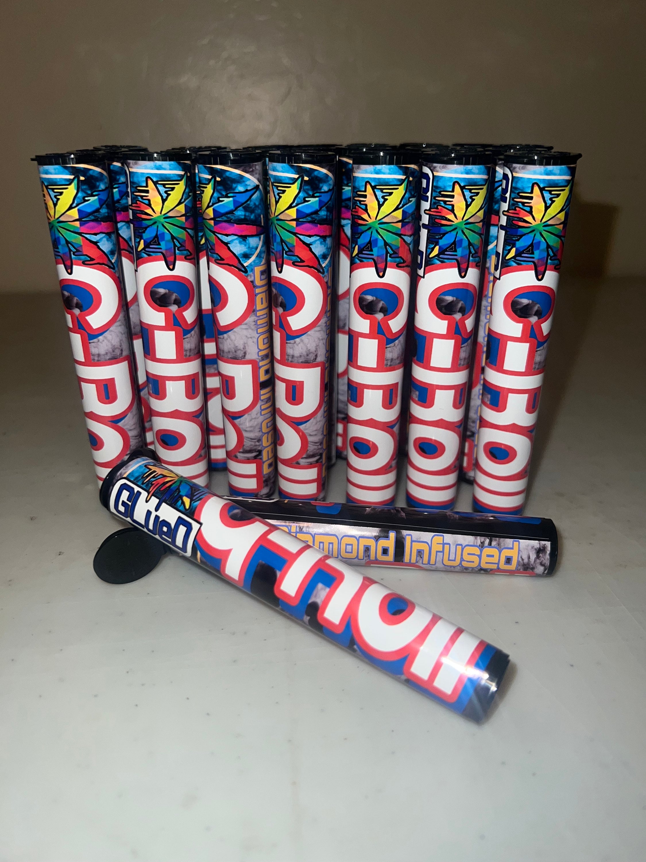 Custom Pre-roll Tubes Design Your Own Custom Tubes 98mm White/black Pre ...