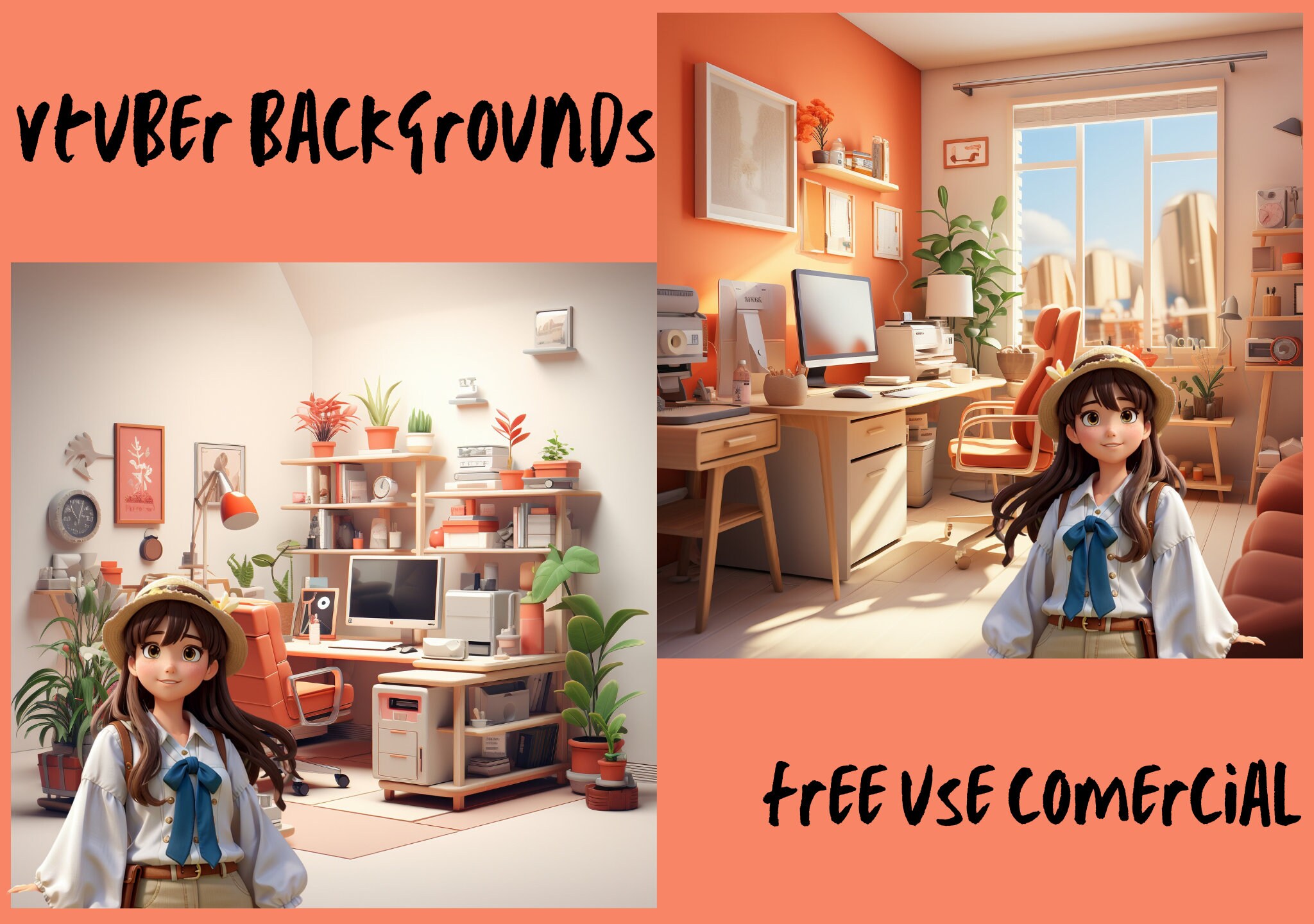 Vtuber Backgrounds Office - Etsy