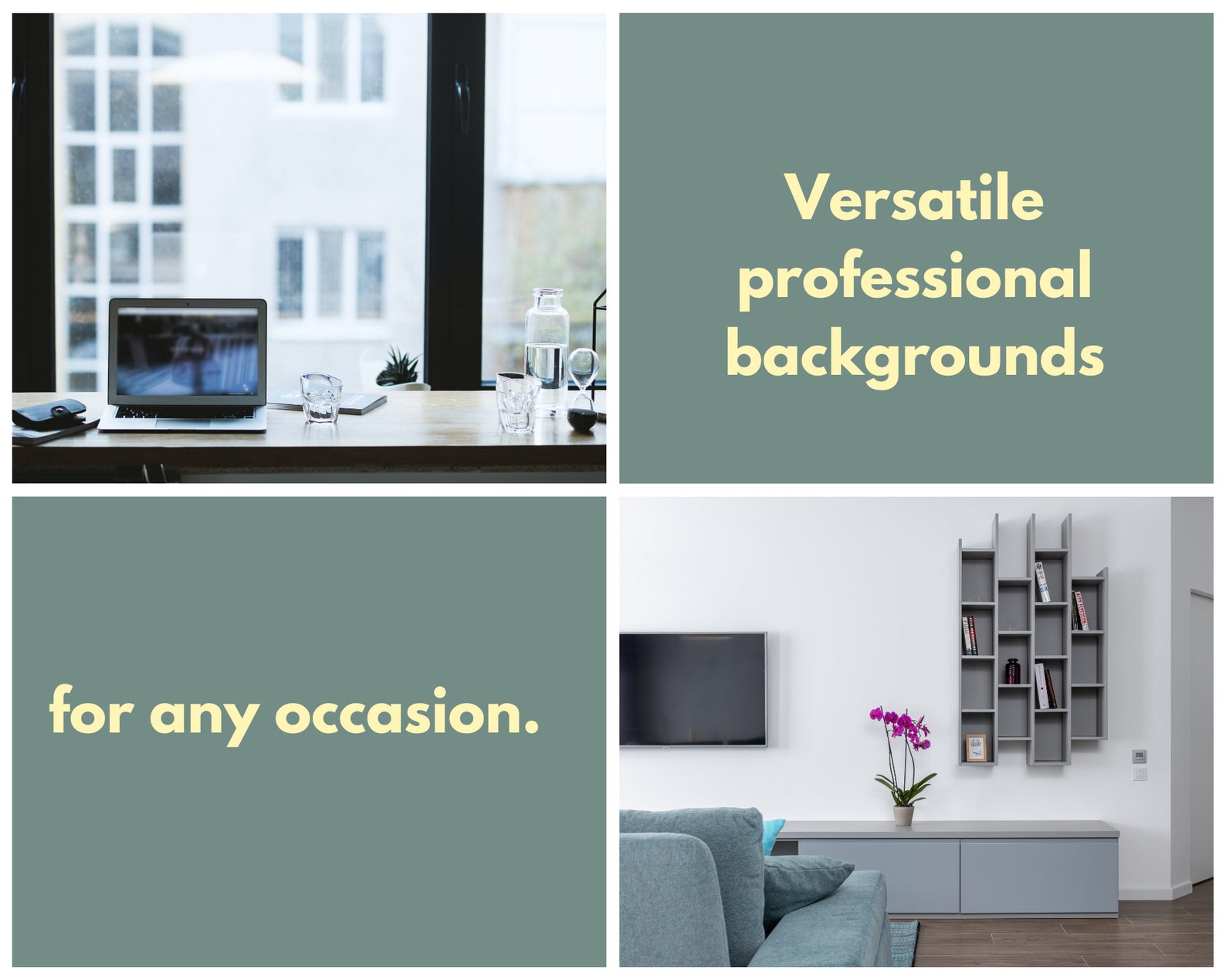 Green Oasis: Zoom Shelf and Plants Virtual Background for a Serene ...