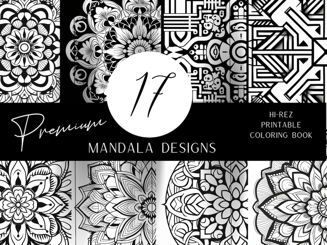 Digital Mandala Coloring Pack - Etsy