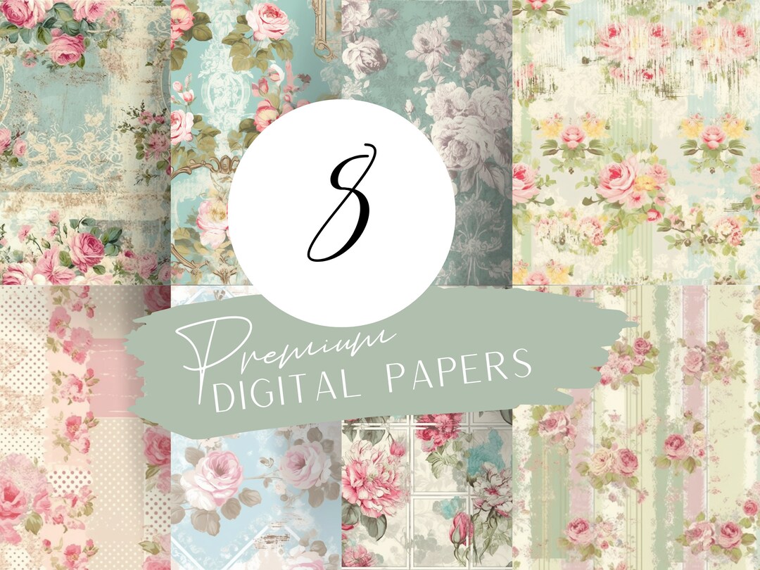 Vintage Shabby Chic | Seamless Pattern | Printable Digital Paper ...