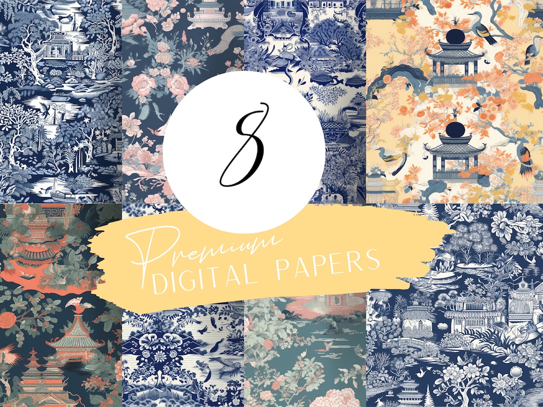 Chinoiserie | Seamless Pattern | Printable Digital Paper | Instant ...
