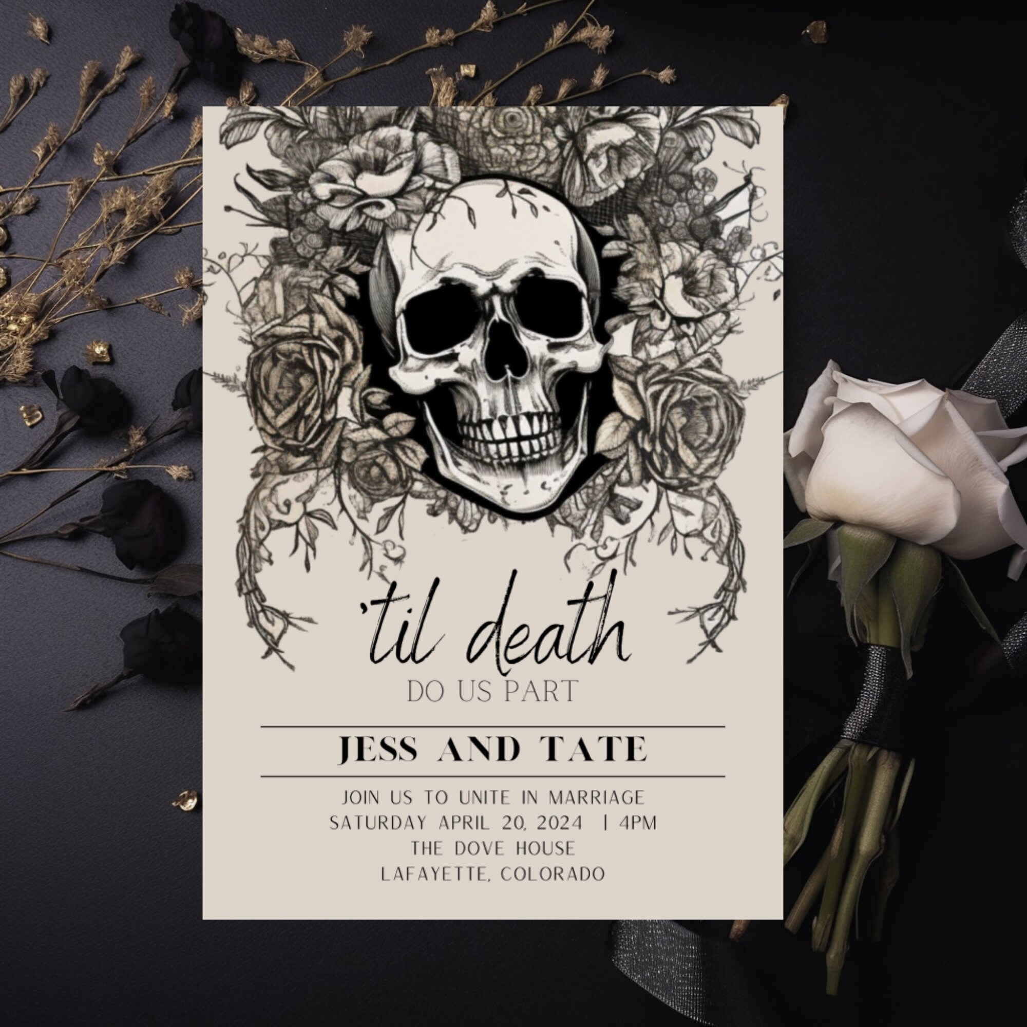 Til Death Spooky Wedding Invitation Template, RSVP Card, Details Card ...