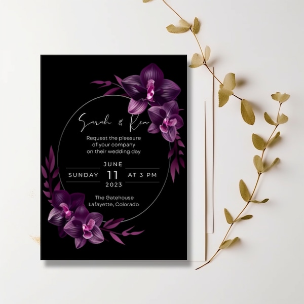 Orchid Invitations - Etsy
