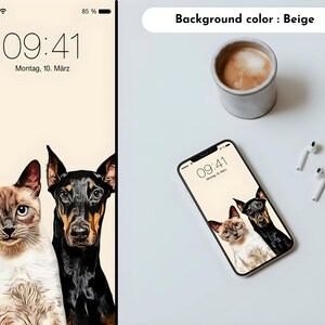 Custom Pet Background Digital Drawing, Personalized Dog Animal Art for ...