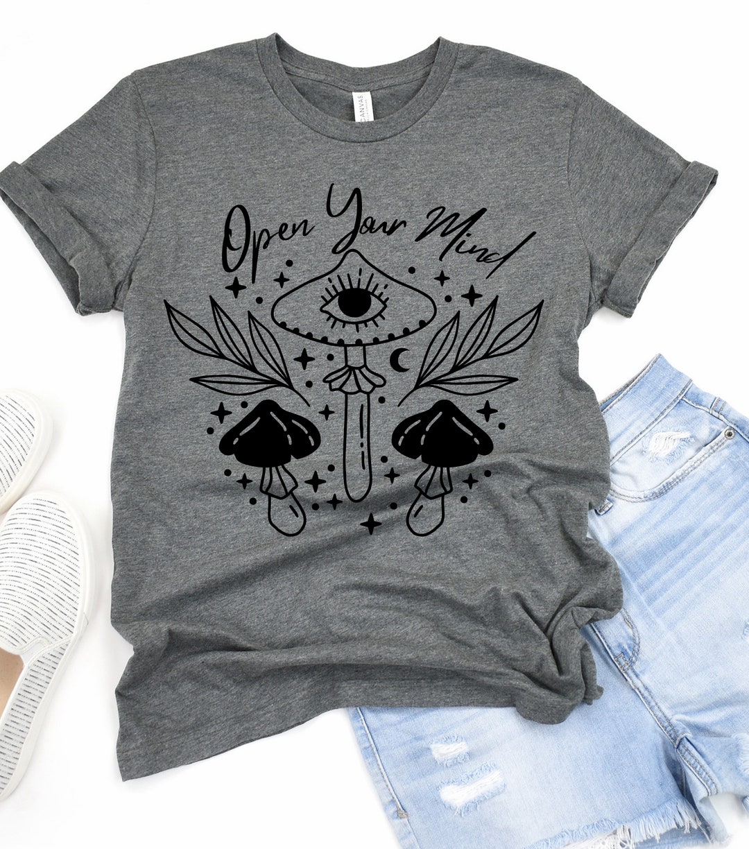 Open Your Mind Tee Shirt, Mushrooms Tee Shirt, Mushroom Shirt, Open ...