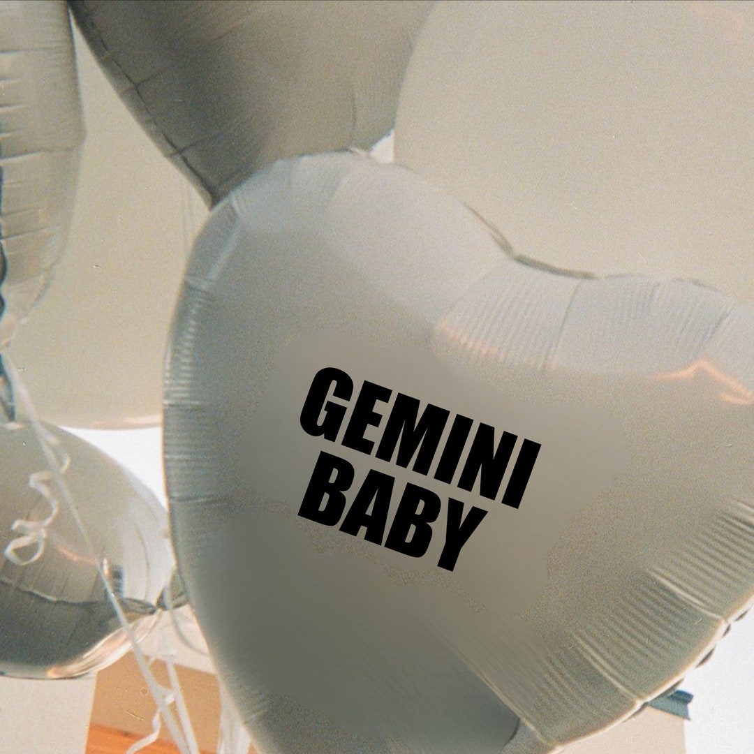 Gemini Baby Black Vinyl Balloon Decal, Baby Announcement, Vinyl Decal ...