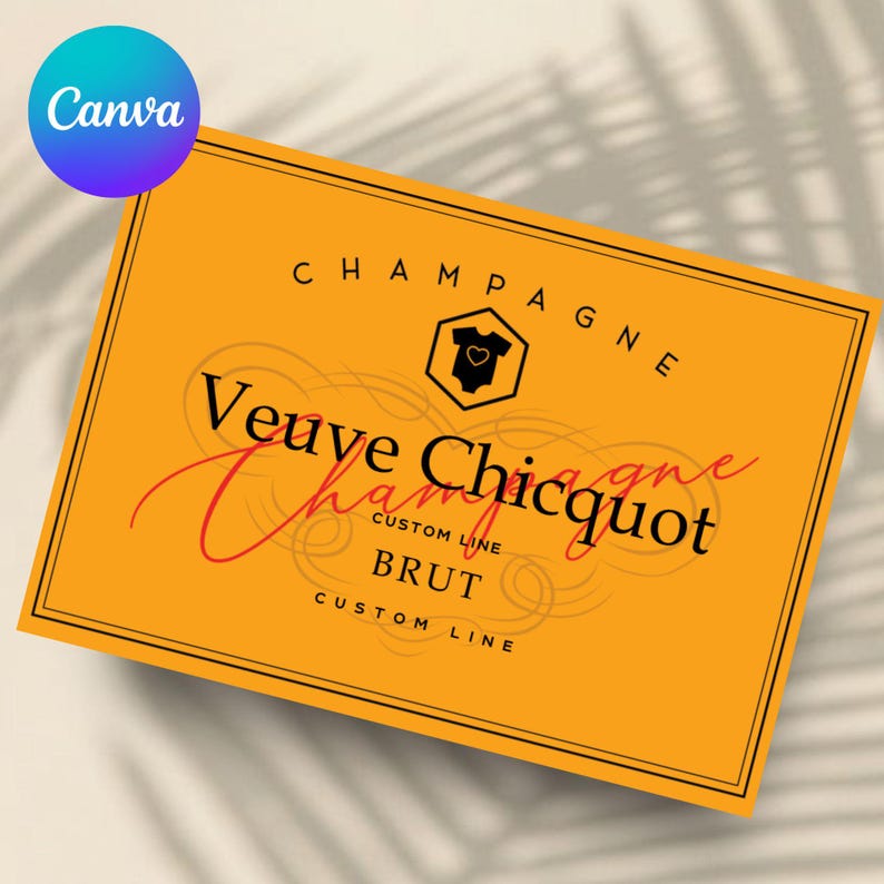Custom Baby Announcement Veuve Champagne Label, Custom Sticker Labels ...