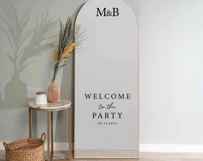 Black Vinyl Wedding Mirror Decal Wedding Welcome Sign Mirror Decal ...