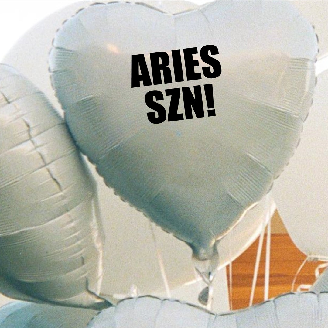 Aries SZN Black Vinyl Balloon Decal, Zodiac Sign, Vinyl Decal, Balloon ...
