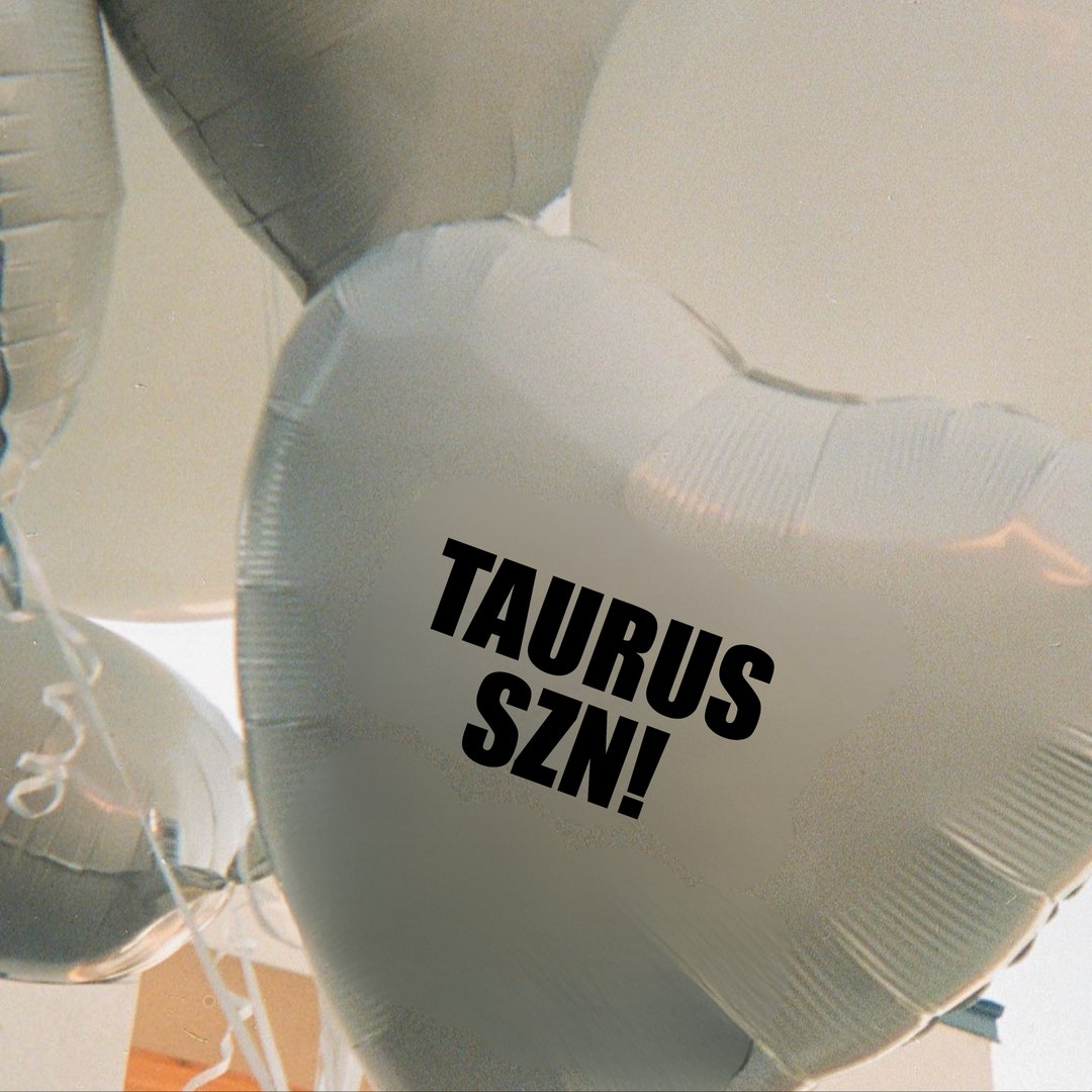 Taurus SZN Black Vinyl Balloon Decal, Zodiac Sign, Vinyl Decal, Balloon ...